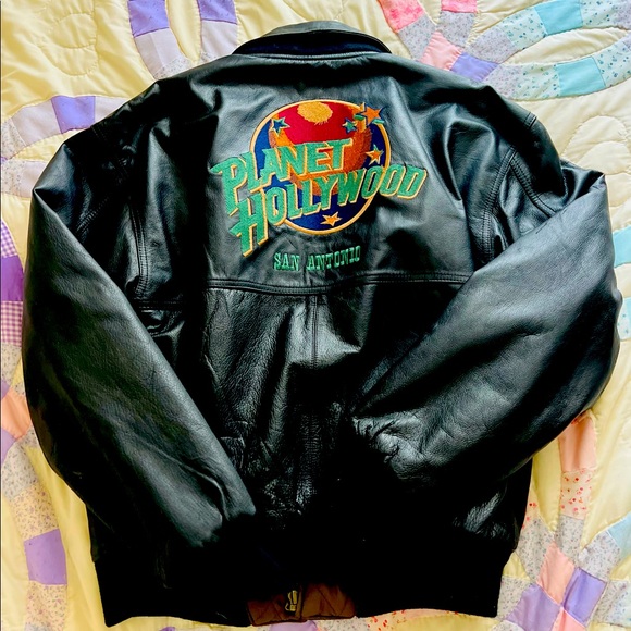 Jackets & Coats | Vintage Planet Hollywood Leather Jacket | Poshmark